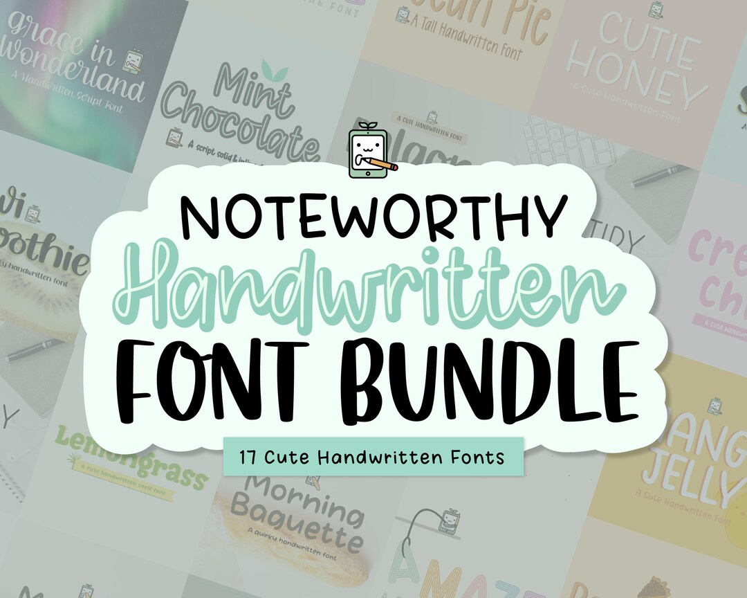Noteworthy, Font Bundle, Handwriting Fonts, Cute Fonts, Study Fonts ...