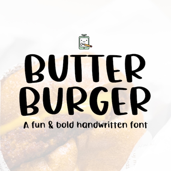 Butter Burger Handwritten Font Handwriting OTF Digital - Etsy