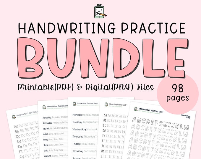 Cursive Handwriting Practice Sheets, Printable Handwriting Workbook ...