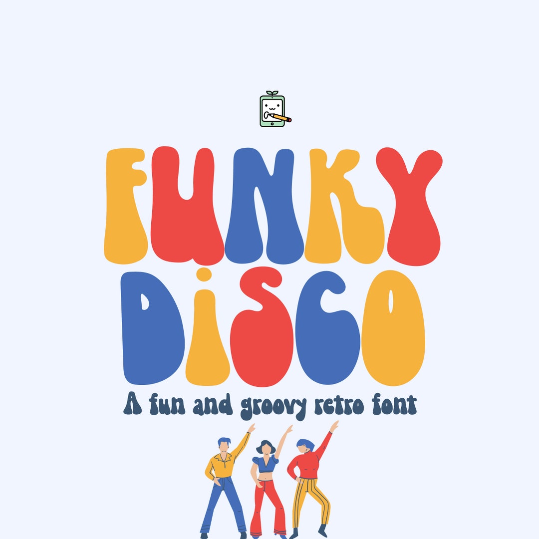 Funky Disco, OTF Font, Handwritten Font, Retro Font, Vintage Font, Hand ...