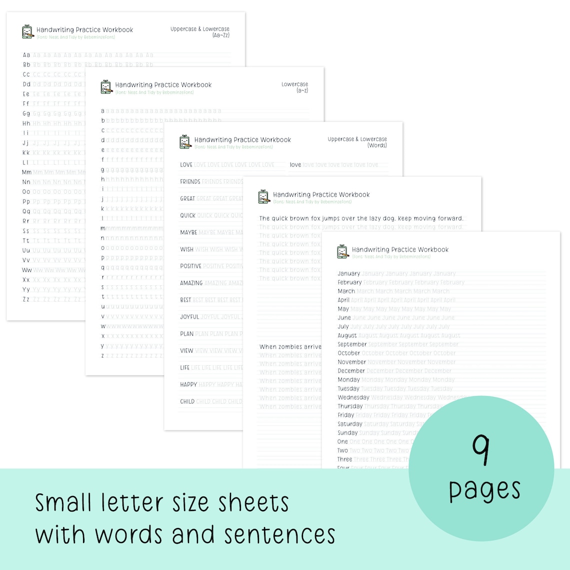 Neat Handwriting Practice Workbook, Printable Handwriting Worksheets ...