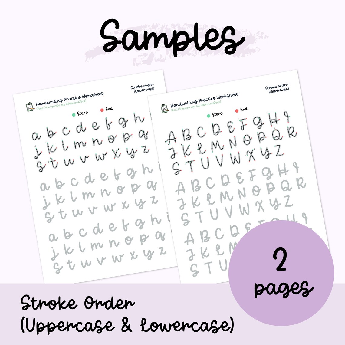 Cursive Handwriting Practice Sheets Printable Handwriting | Etsy