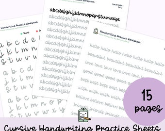 Cursive Handwriting Alphabet Practice Sheets, Printable Handwriting ...