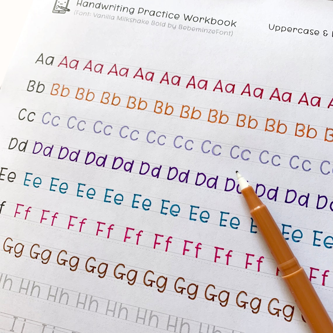 Cute Handwriting Practice Workbook Printable Handwriting | Etsy