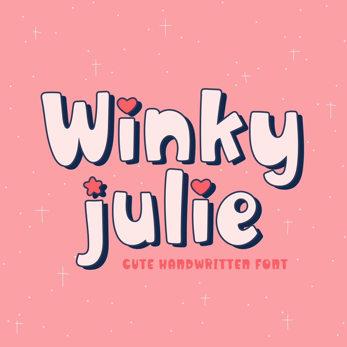 Winky Julie Handwritten Font Cute Font Handwriting Font | Etsy