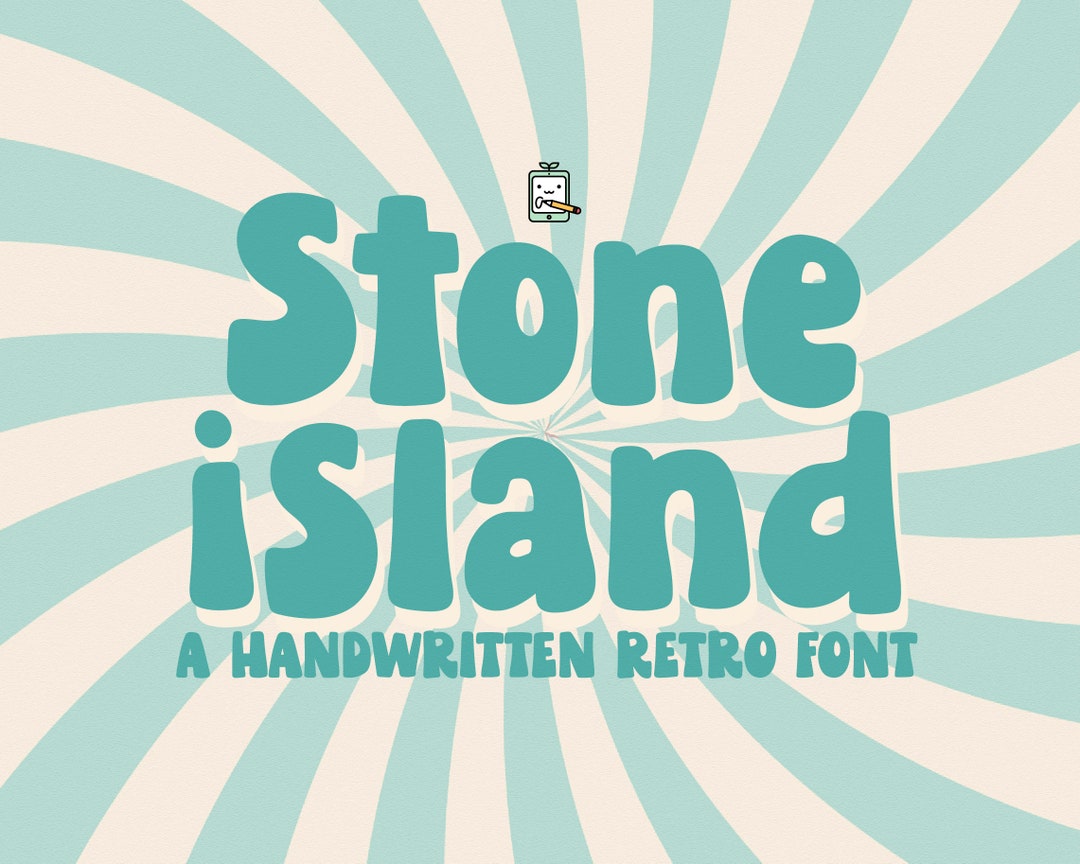 Stone Island, Handwritten Font, OTF Font, Font Download, Retro Font ...