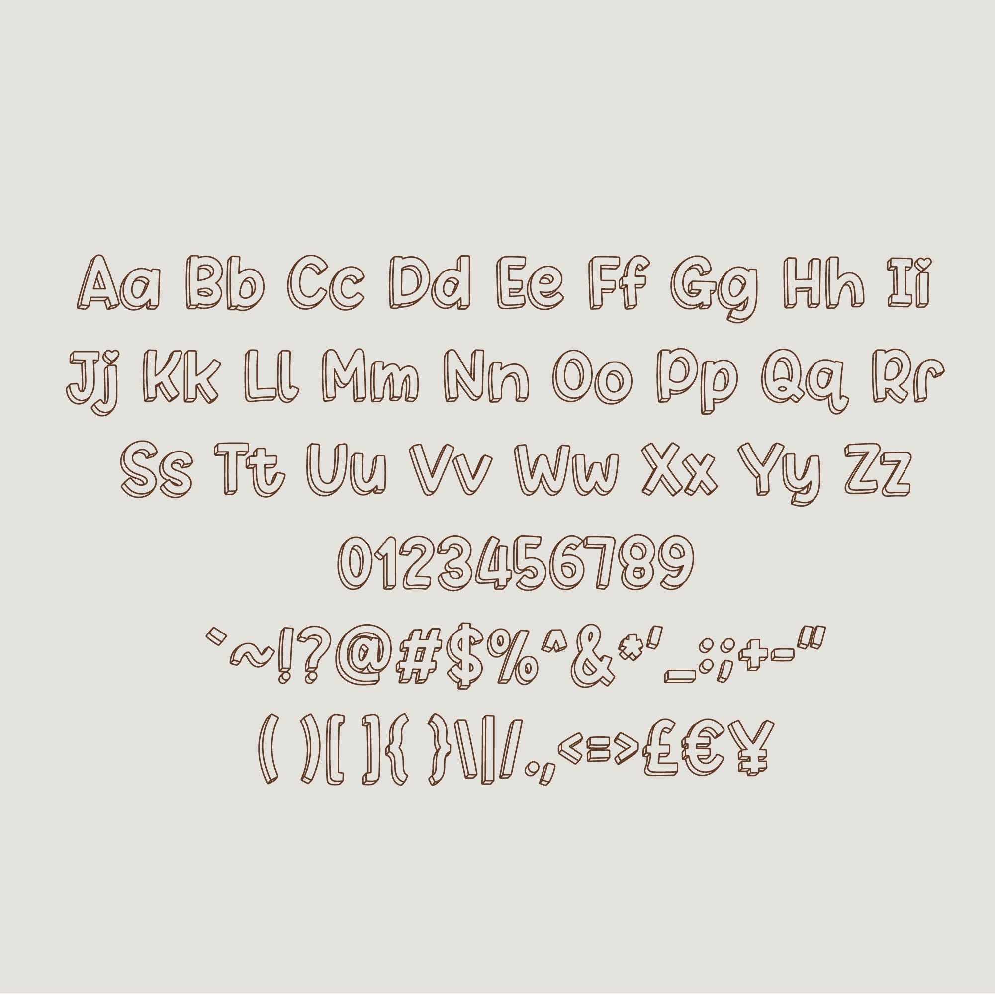Biscotti Font Duo Handwritten Font 3D Font OTF Font Font | Etsy