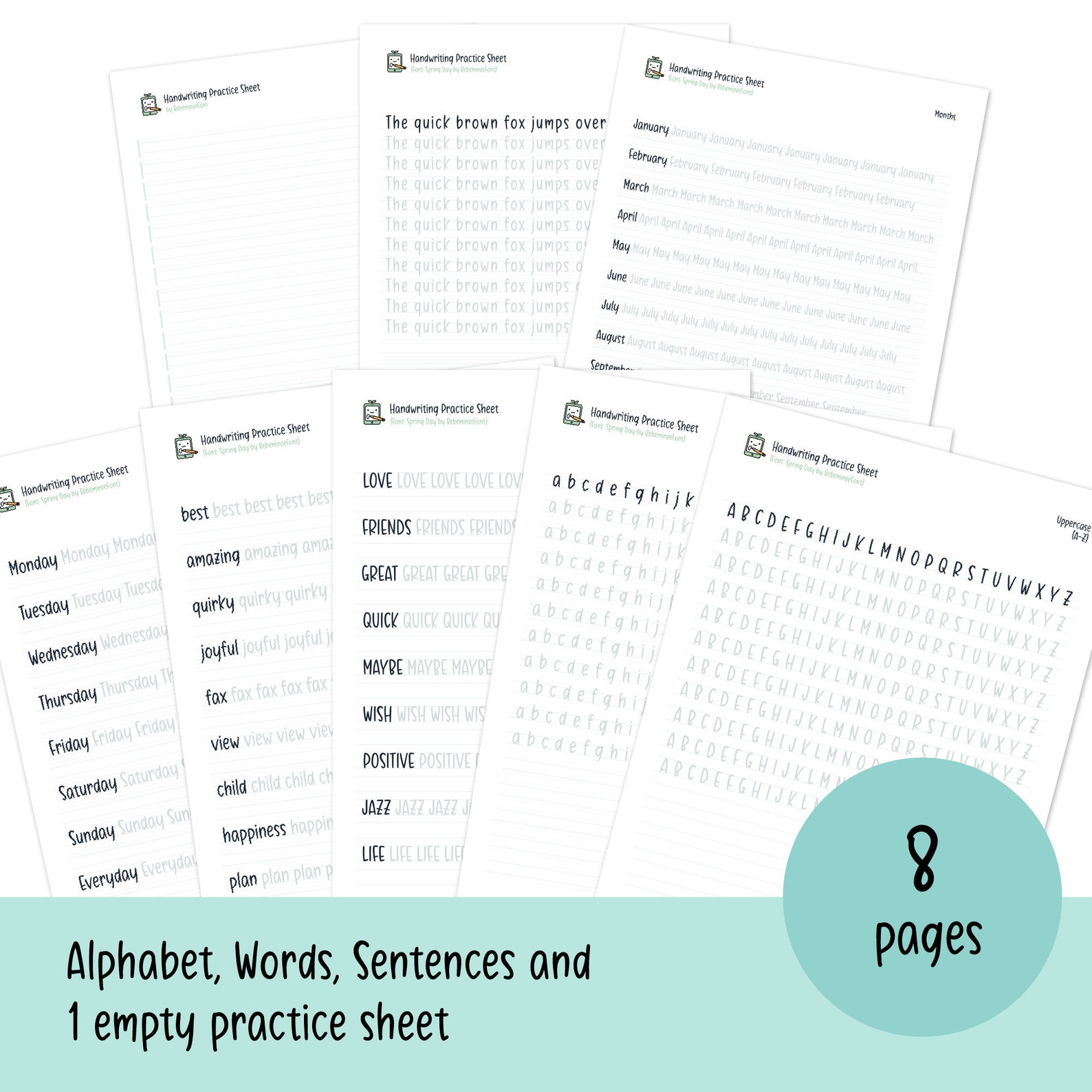 Fun and Narrow Handwriting Practice Sheets Printable - Etsy