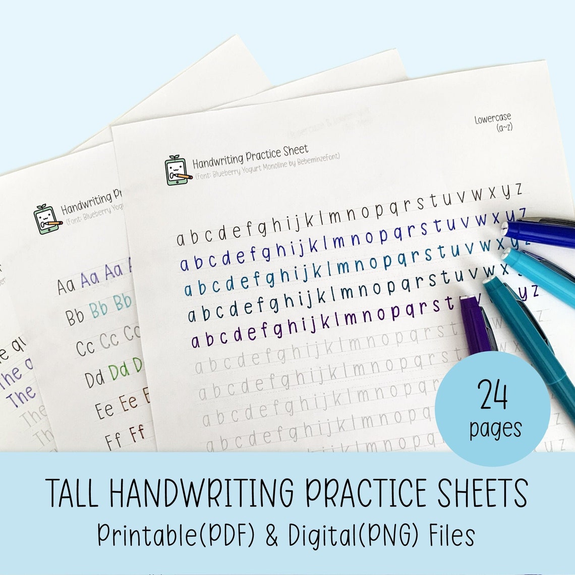 Tall Handwriting Practice Sheets Printable Handwriting - Etsy