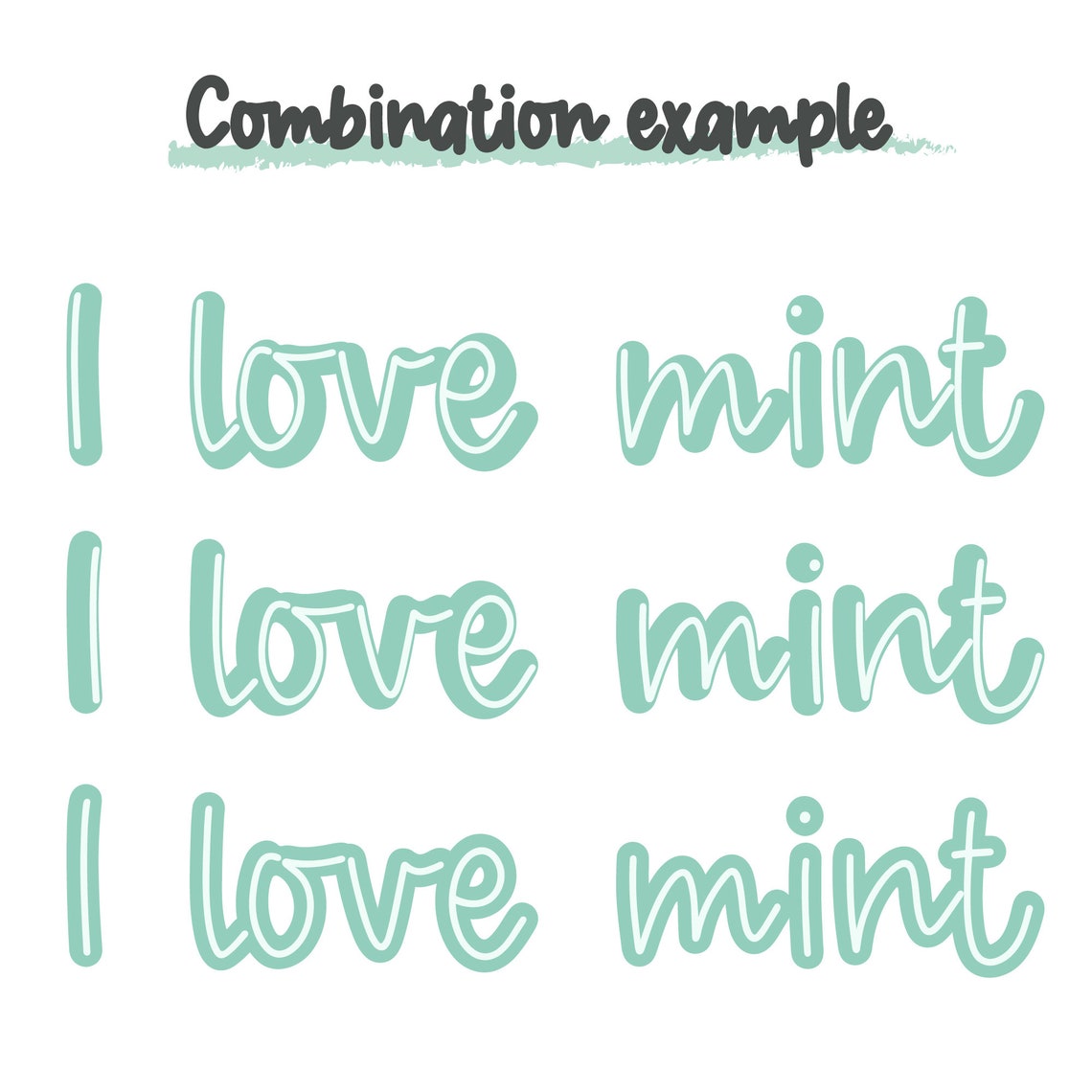 Mint Chocolate Font Duo Cute Handwritten Font OTF Font - Etsy