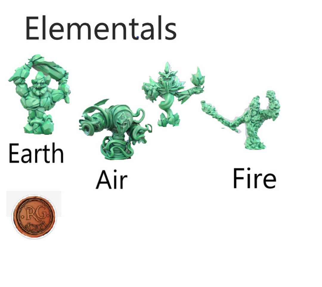 Elemental Set (ice, Wind, Fire, Stone) - Rgsculpt - Etsy