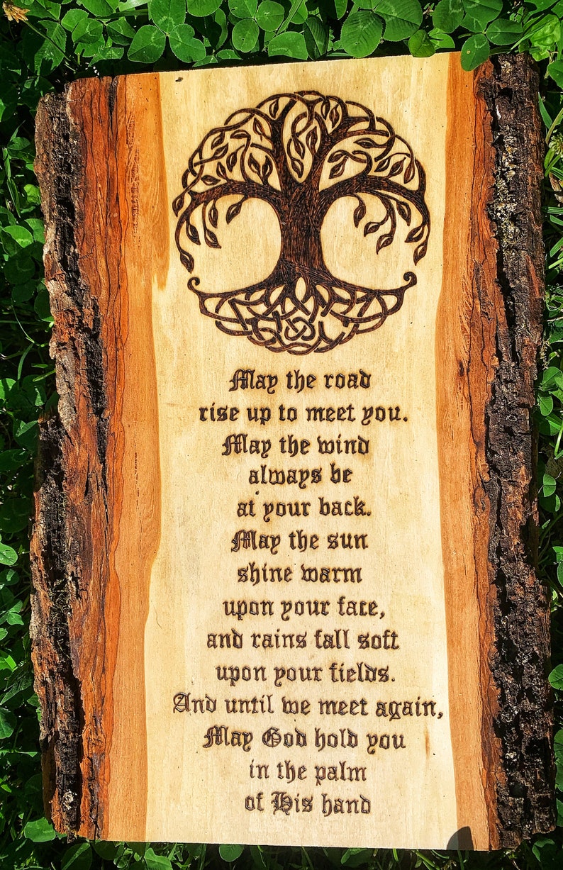 Irish Blessing Wood Sign: Tree of Life, Custom Entryway Decor - Etsy