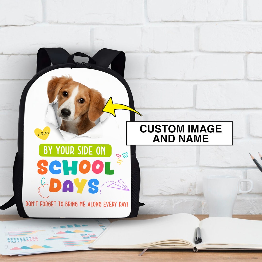 Dog by Your Side on School Day Custom Backpack, Gift for Kid, Toodler ...
