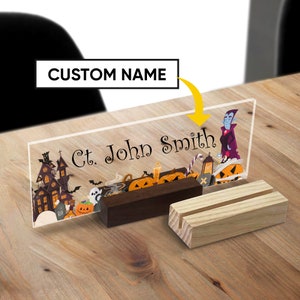 Custom Halloween Vampire Name Plate for Desk, Office Name Plate ...