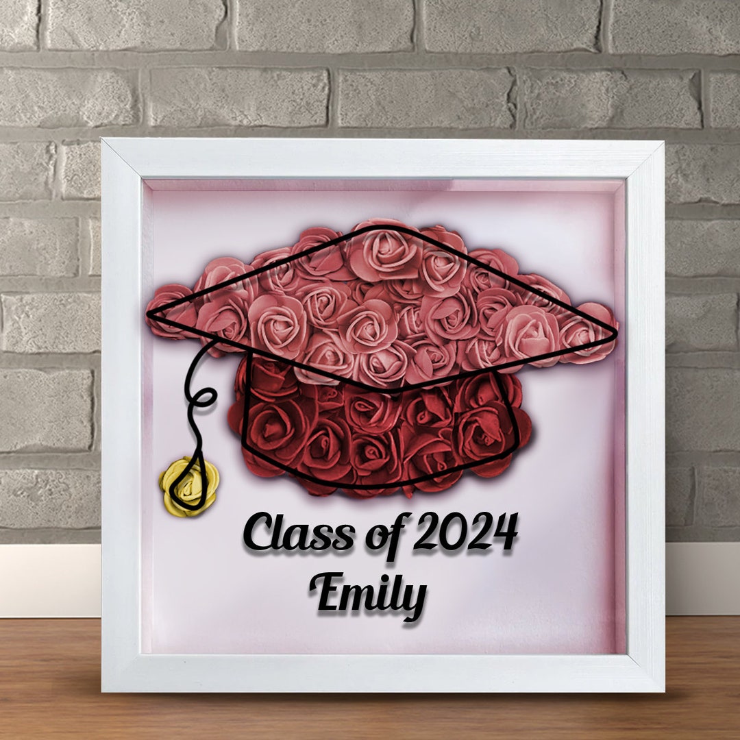 Personalized Graduation Flower Shadow Box for Him and Her - Unique ...