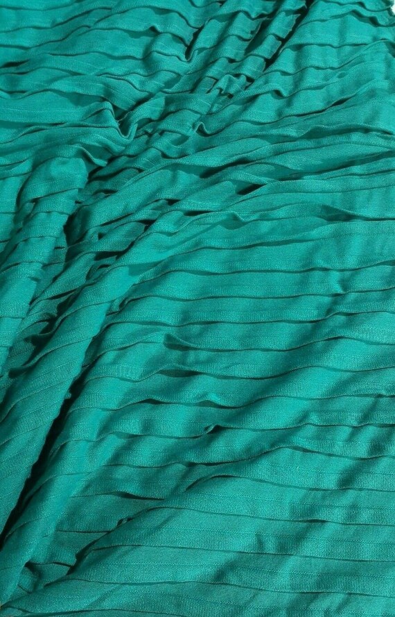 Green Ruffled Viscose Polyester Jersey Fabric Sold By The Metre Dyeing ...