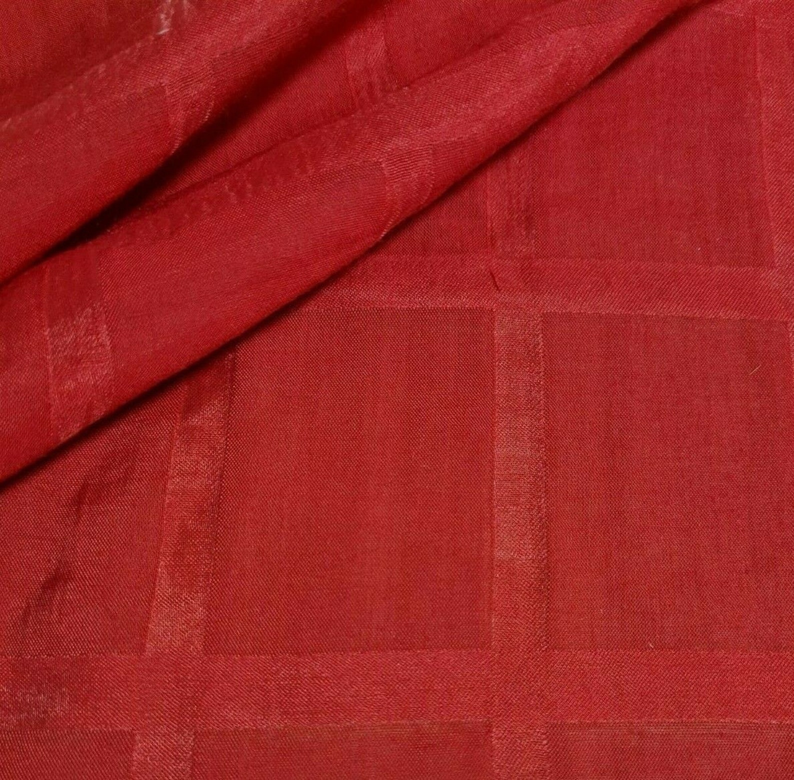 Red Colour Checked Thin Viscose Nylon Blend Fabric Sold By The Etsy Uk