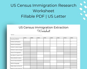 Genealogy Worksheet - Etsy