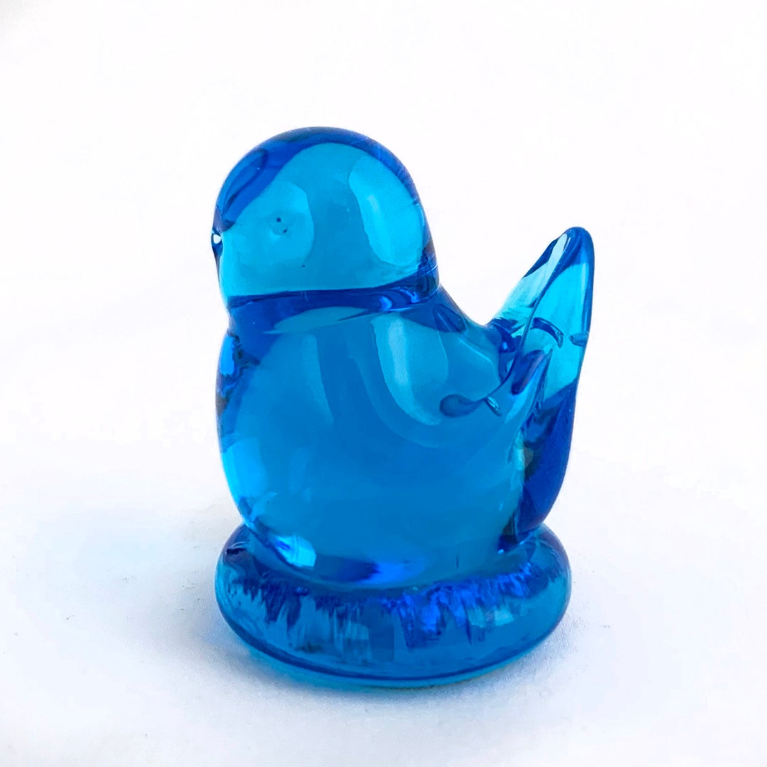 Vintage Hand Blown Art Glass Bluebird of Happiness Figurine, Artisan ...