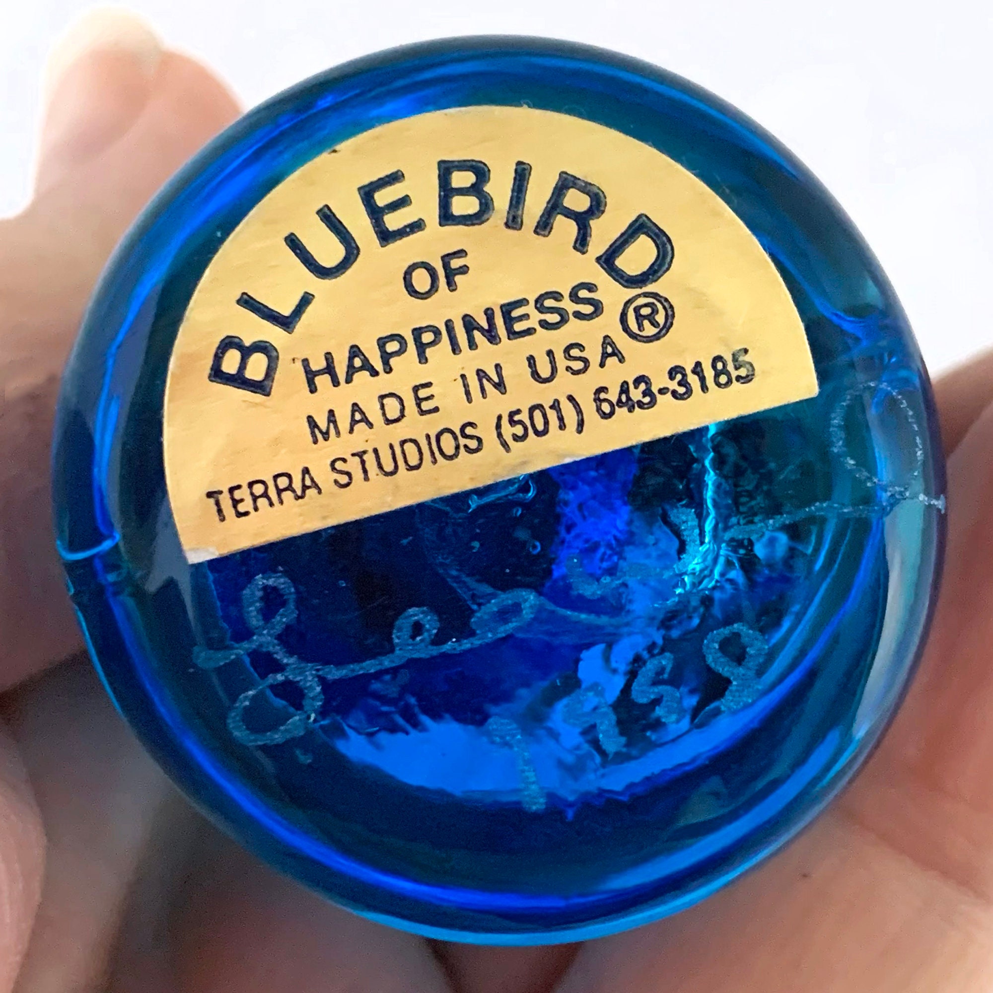 Vintage Hand Blown Art Glass Bluebird of Happiness Figurine - Etsy