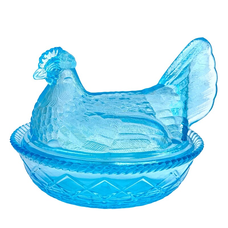 Glass Hen on Nest - Etsy