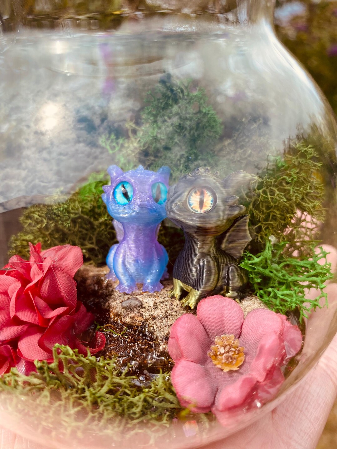 Miniature Dragon Terrarium – Two Dragons in a Jar – Handmade Fantasy ...