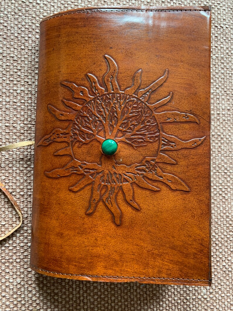 Refillable Lined Paper Sun Tree of Life Handmade Leather Journal ...
