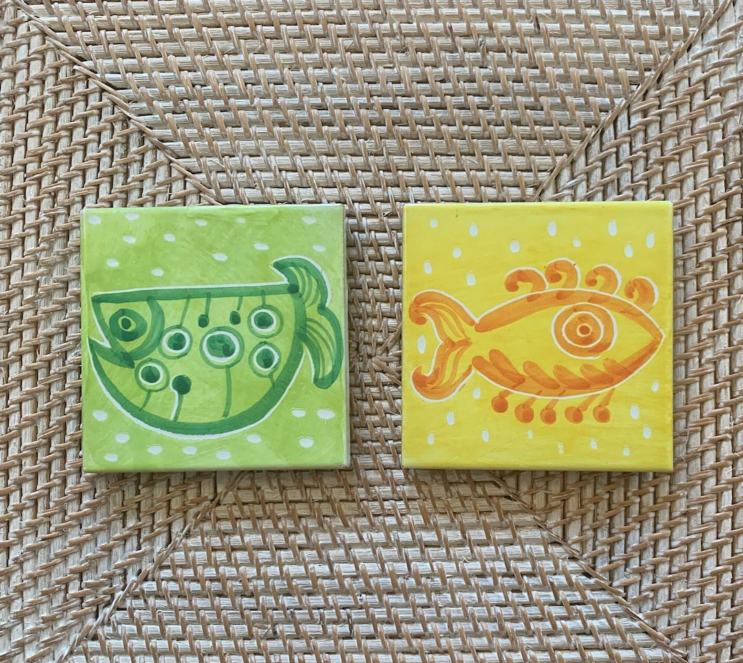 STARBUCKS Collectible Tile Hand Painted Made in Italy Set of - Etsy