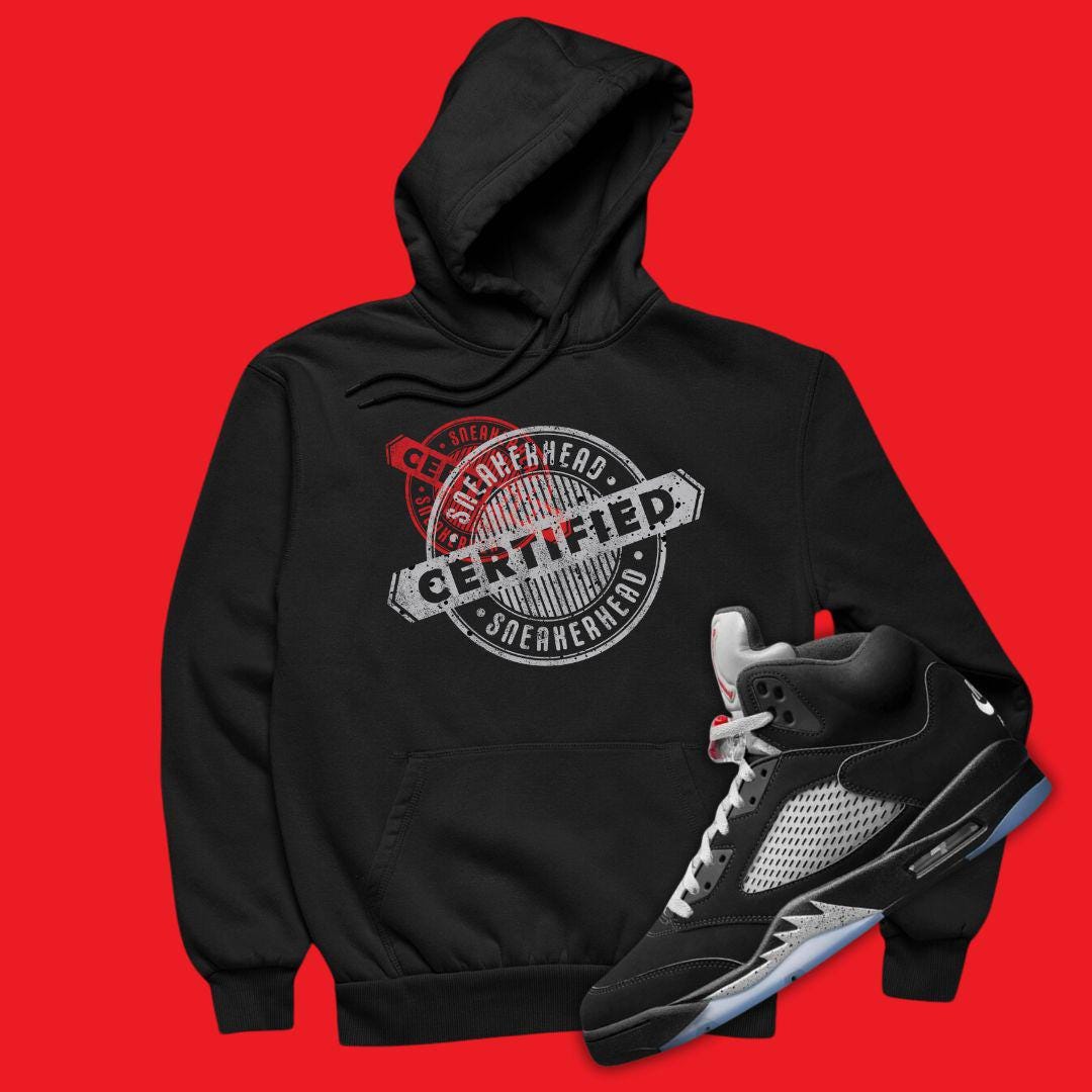 Certified Sneakerhead Hoodie Matching Jordan 5 Black Metallic ...