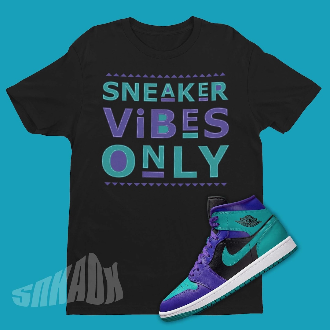 Air Jordan 1 Black Grape Sneaker Match Tee - Retro 1 Shirt - Black ...