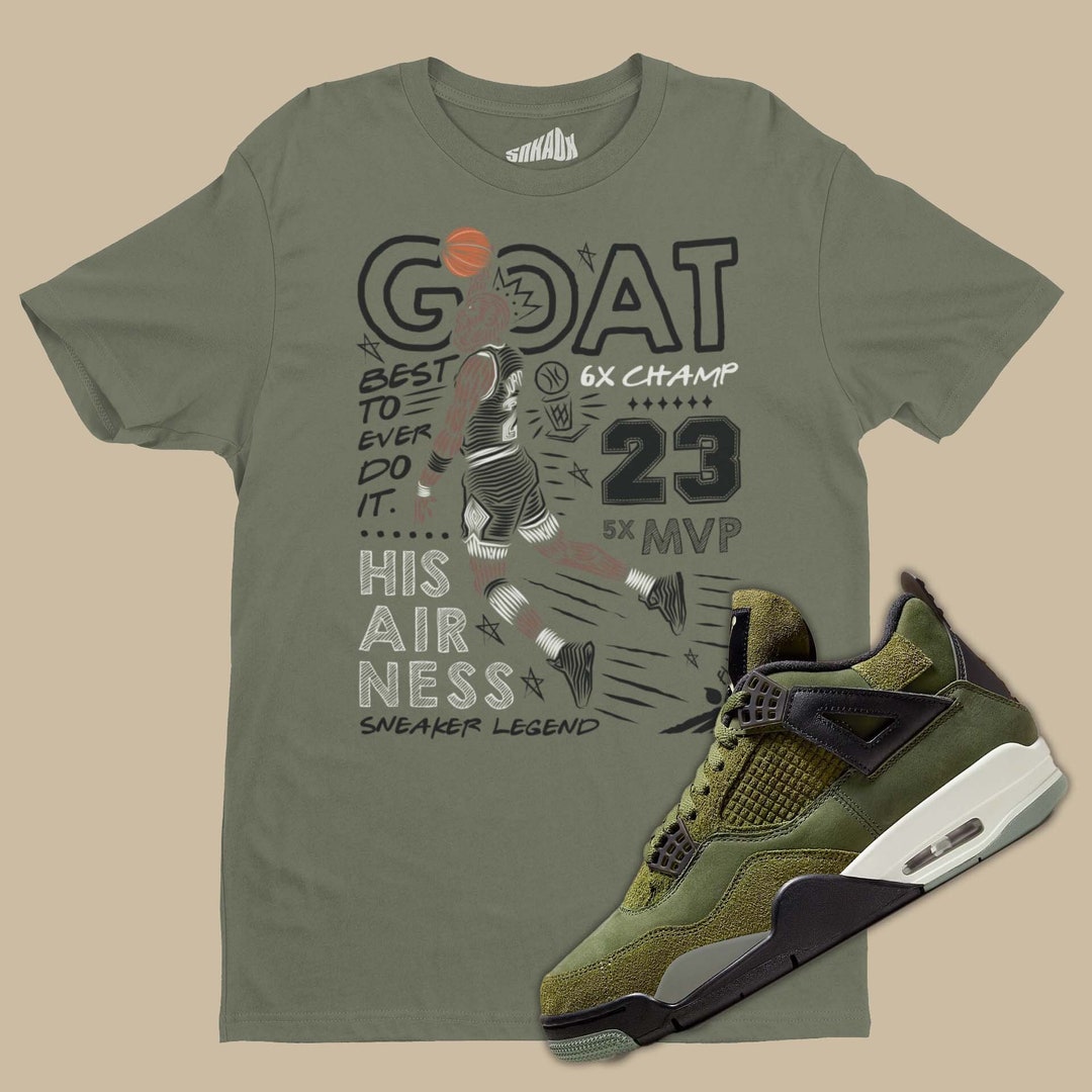 GOAT Unisex Shirt to Match Air Jordan 4 Craft Medium Olive - Retro 4s ...