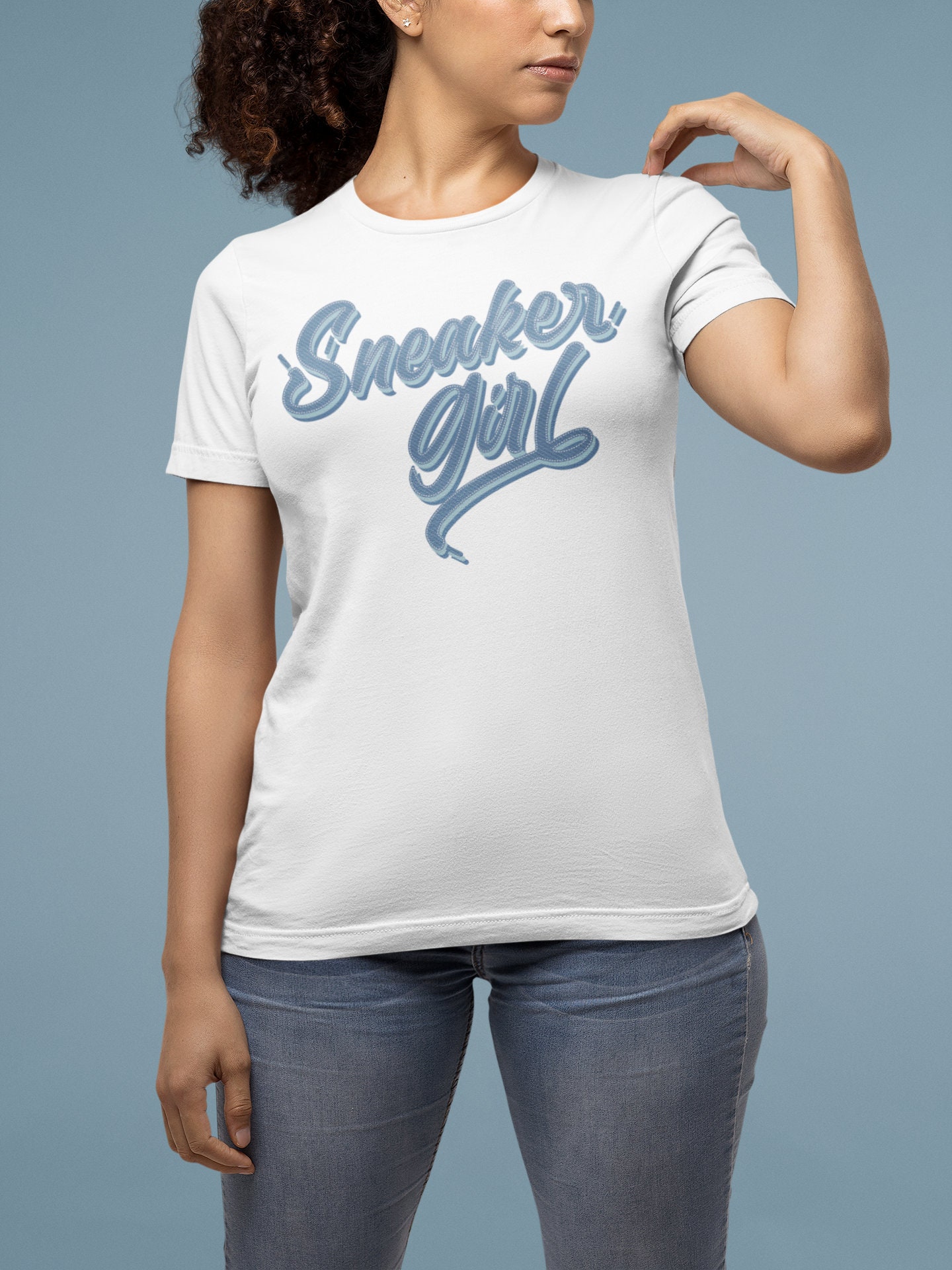 Air Jordan 1 Denim Sneaker Match Tee Sneaker Girl Shirt to - Etsy