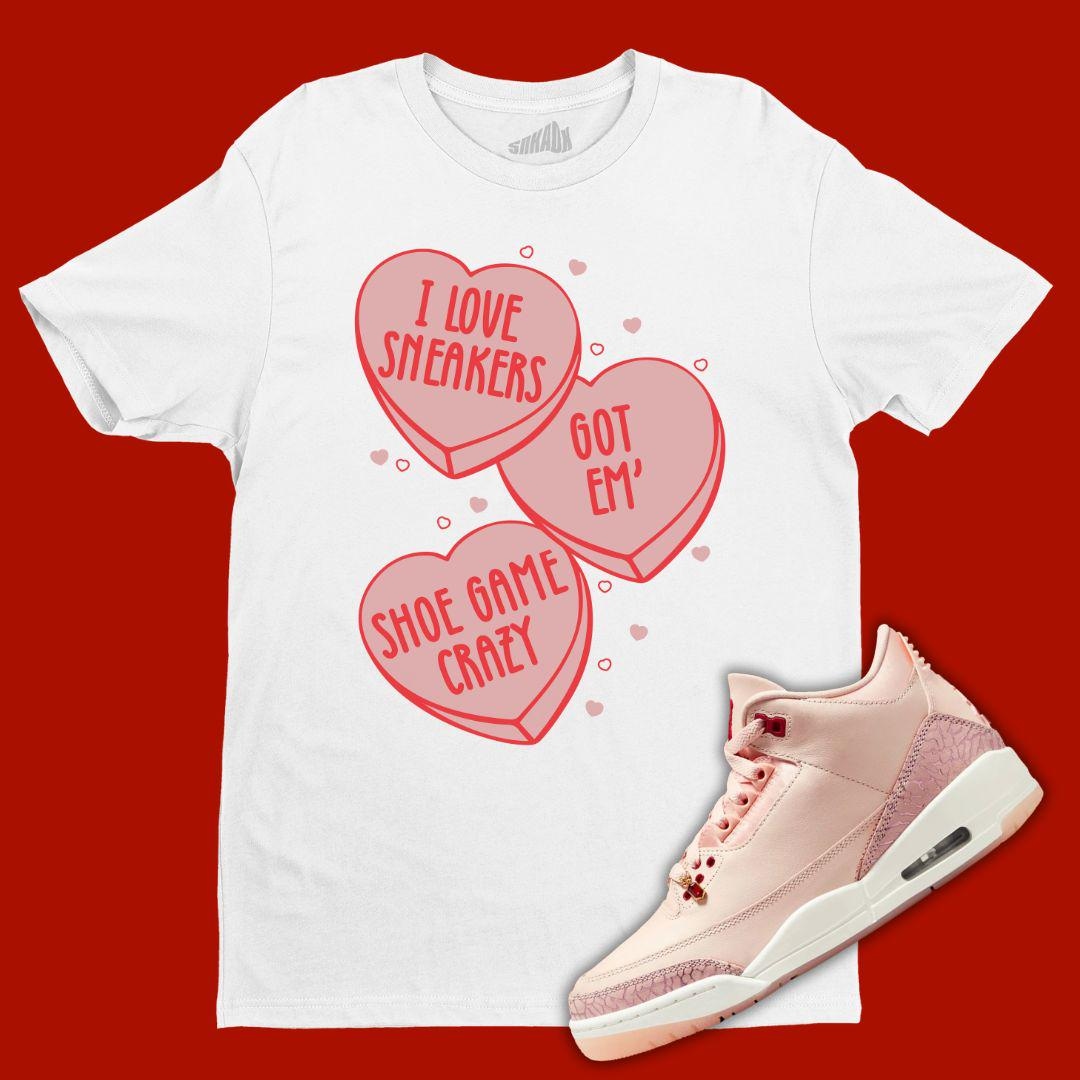 Candy Heart T-shirt Matching Jordan 3 Valentine's Day 2025, Cute Retro ...