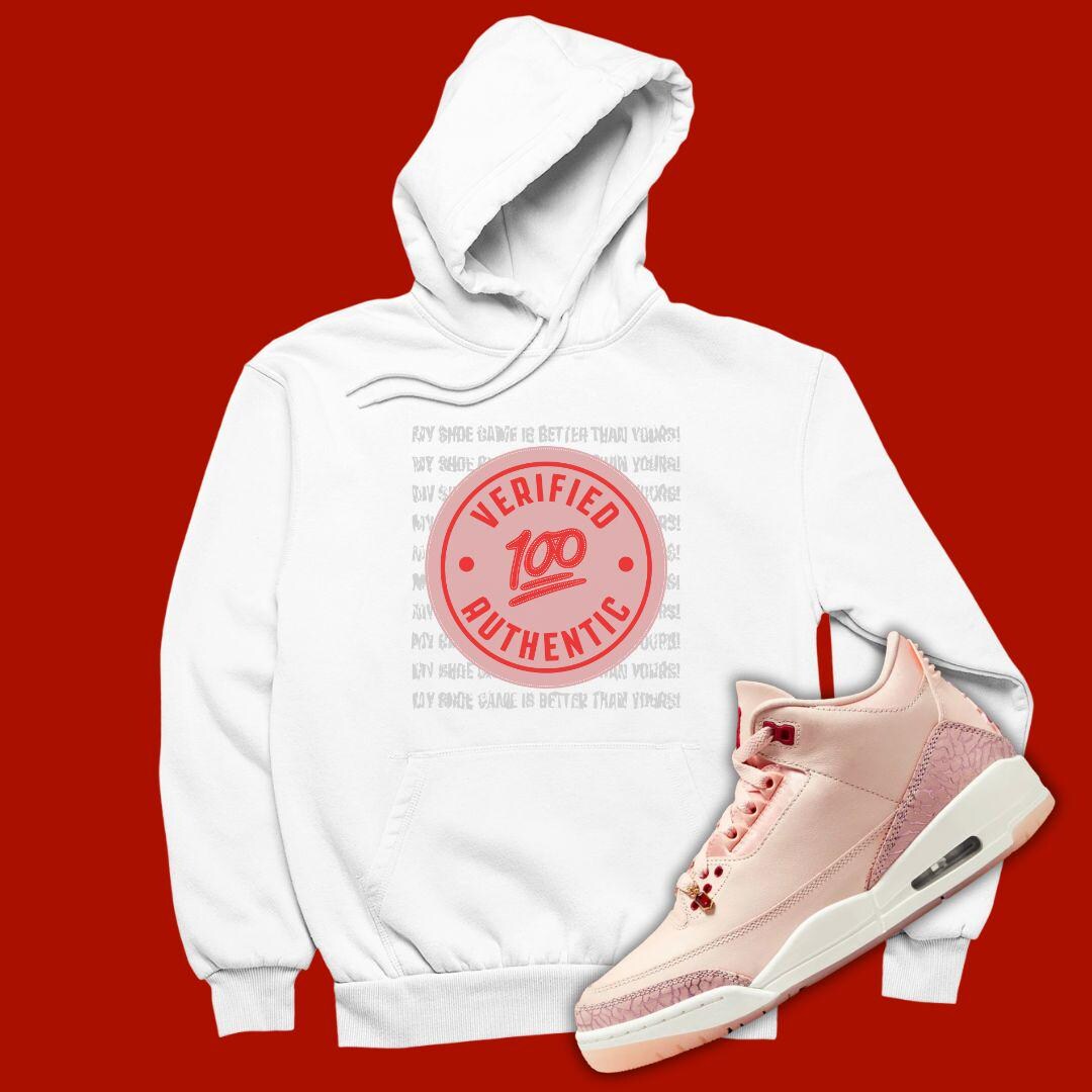 Verified Authentic Hoodie Matching Jordan 3 Valentine's Day 2025, Cute ...