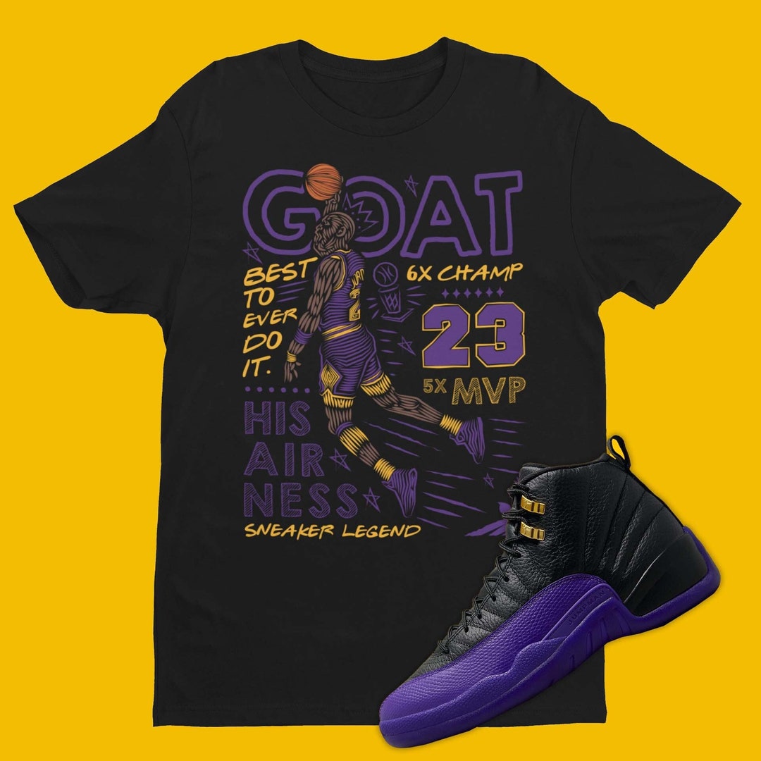 GOAT T-shirt to Match Air Jordan 12 Field Purple, Retro 12's Tee, AJ12 ...