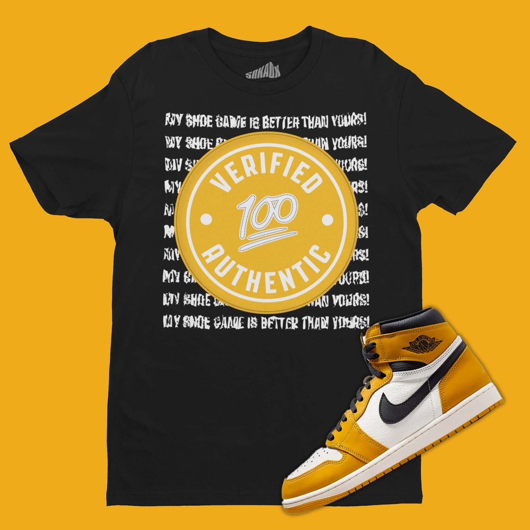 Verified Authentic T-shirt Matching Air Jordan 1 High Yellow Ochre ...