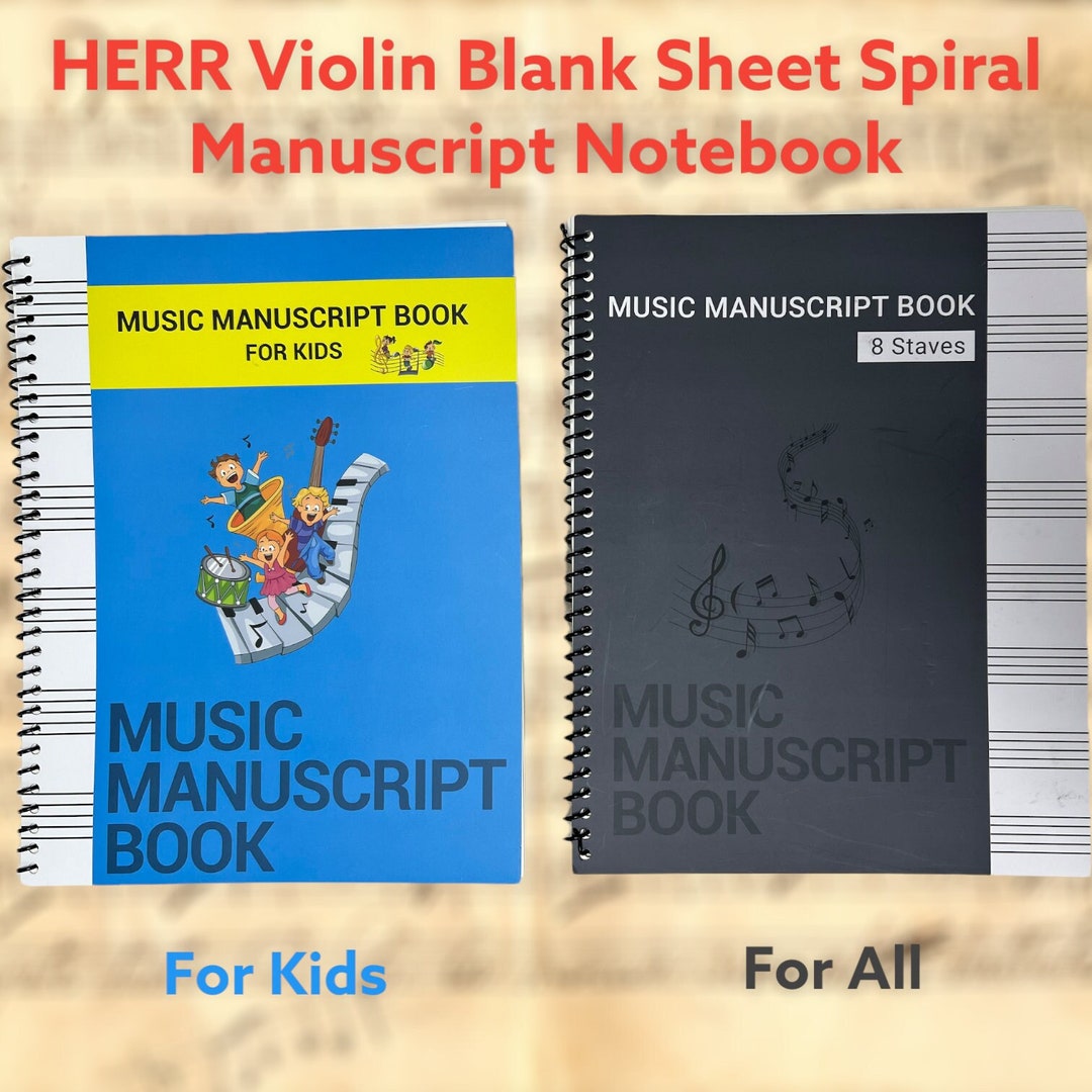 HERR Violin Music Manuscript Notebook, Spiral Bound, 100 Pages - Etsy