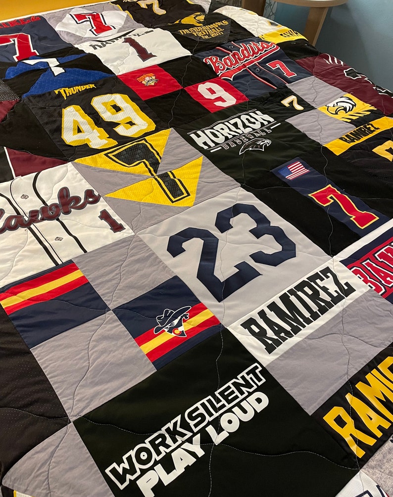 Custom T Shirt or Sports Jersey Quilt - Etsy
