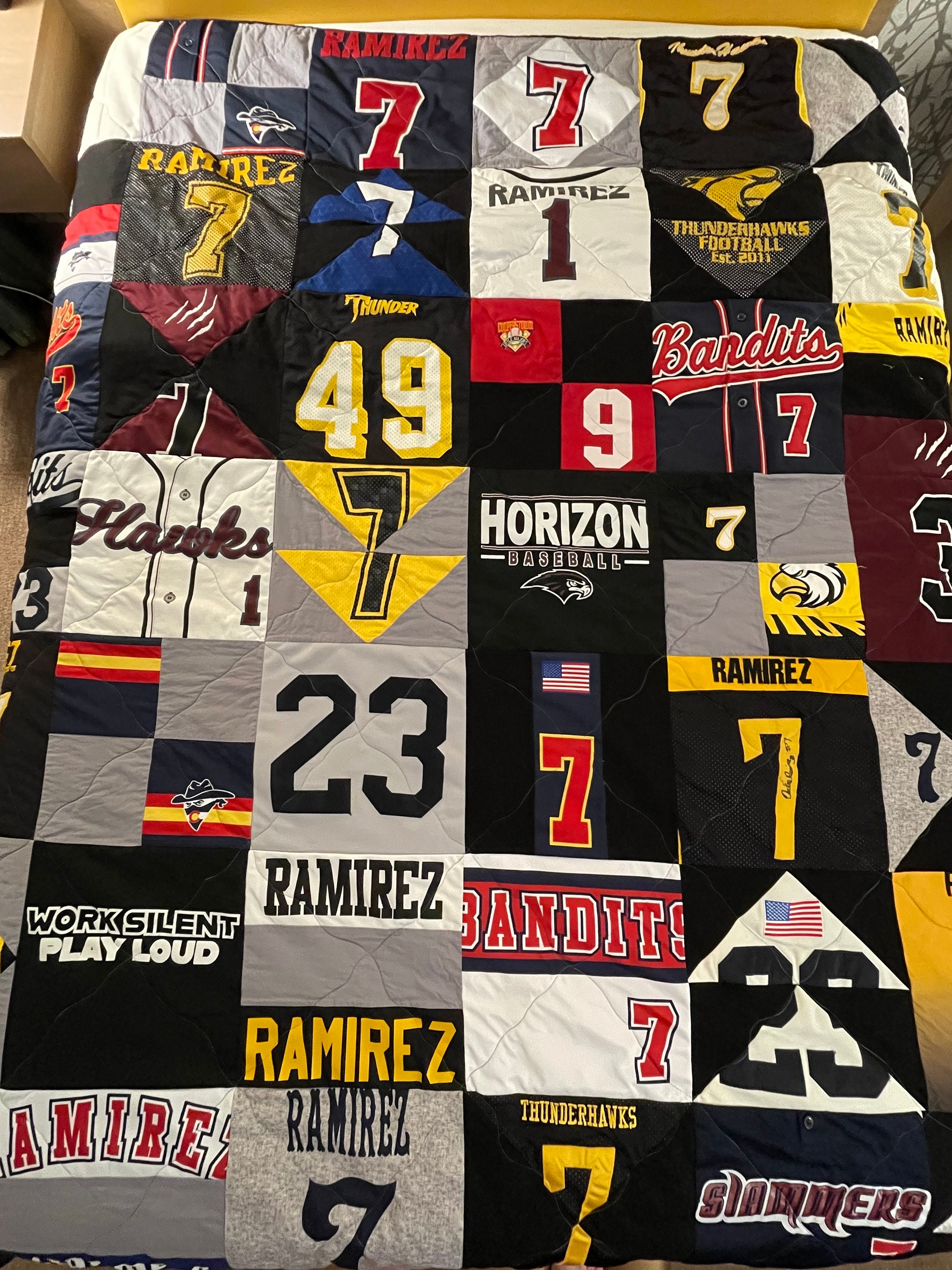 Custom T Shirt or Sports Jersey Quilt - Etsy