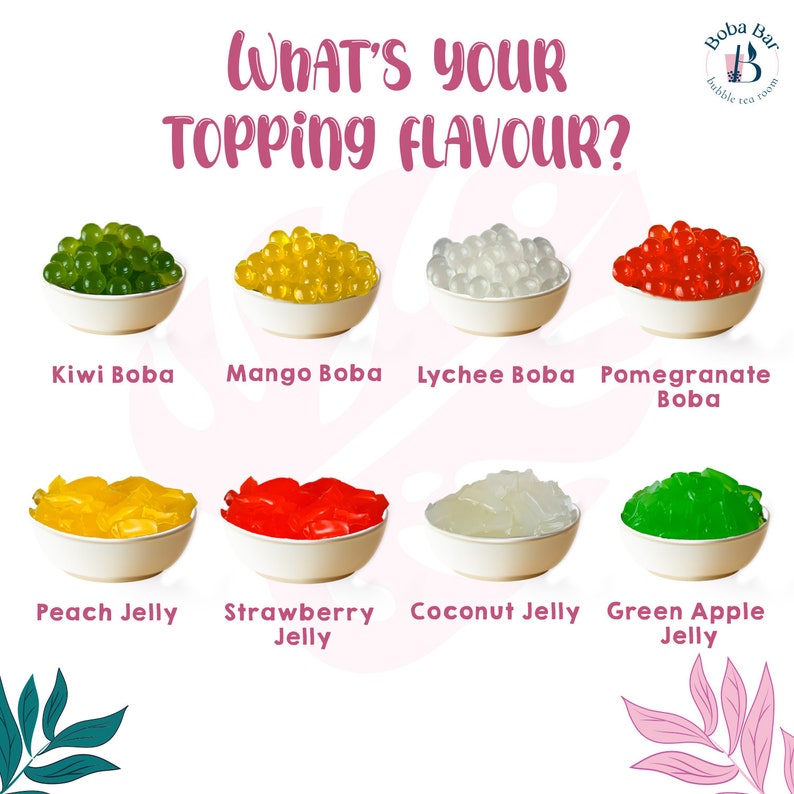 Fruit Bubble Tea Kit – Tapioca Pearls, Popping Boba, Jelly Toppings - Etsy