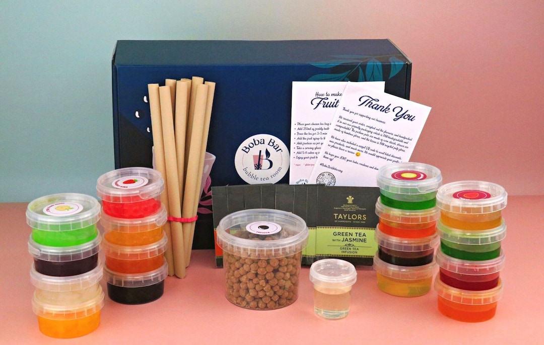 Premium DIY Fruit Bubble Tea Kit With 8 Different Flavours of Fruit ...