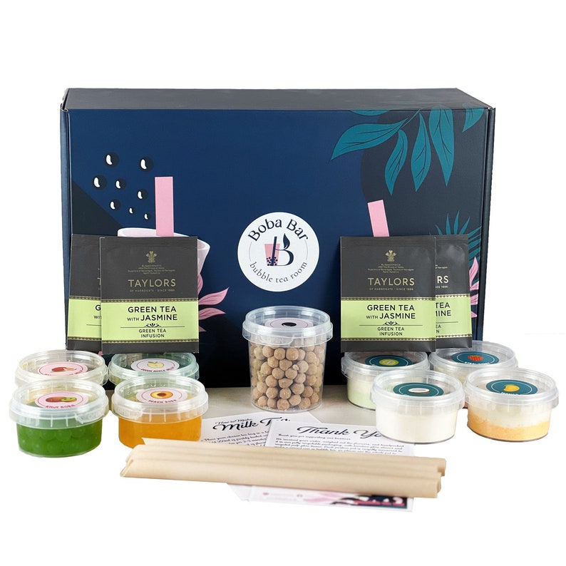 DIY Bubble Tea Kit: 4 Flavors, Boba & Jellies - Serves 4 - Etsy