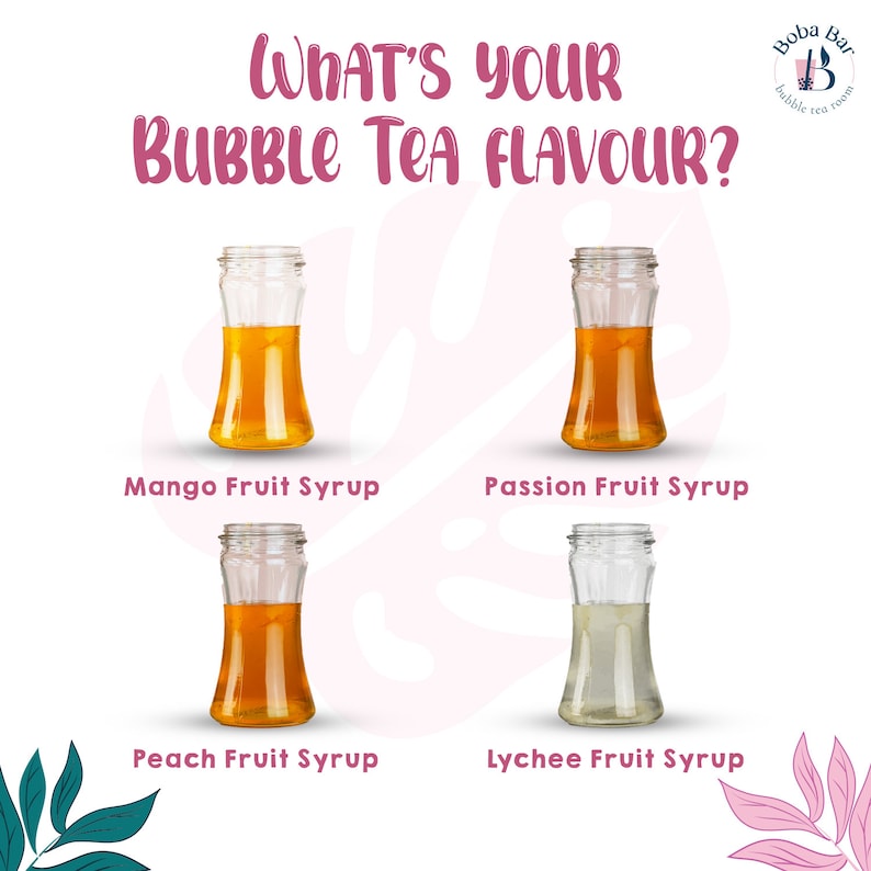 DIY Fruit Bubble Tea Kit Gift Box Serves 4 Different Flavours Enjoy Making Your Own Flavourful ...