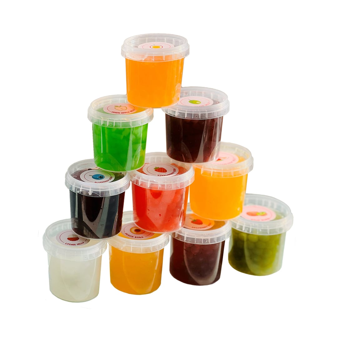 Premium Popping Bobas & Yummy Jelly Pots (box of 4 Pots) - Choose Your ...