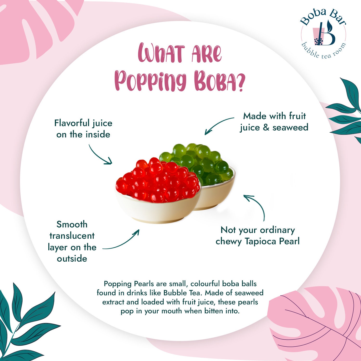 Premium Popping Bobas & Yummy Jelly Pots (box of 4 Pots) - Choose Your ...