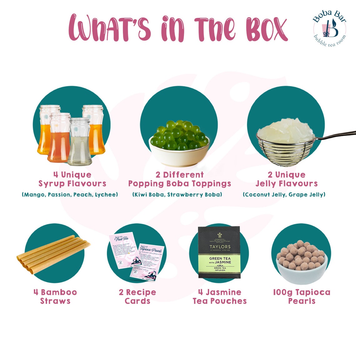 DIY Fruit Bubble Tea Kit Gift Box Serves 4 Enjoy Making Your Own Flavourful Fruit Teas at Home ...