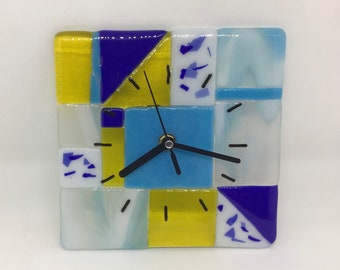 Fused Glass Clock - Etsy