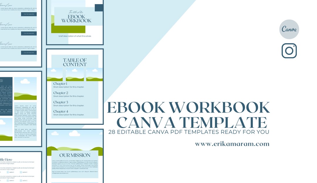 Ebook Workbook CANVA TEMPLATE | 28 Pages PDF Template - Etsy
