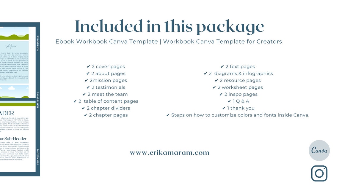 Ebook Workbook CANVA TEMPLATE 28 Pages PDF Template - Etsy