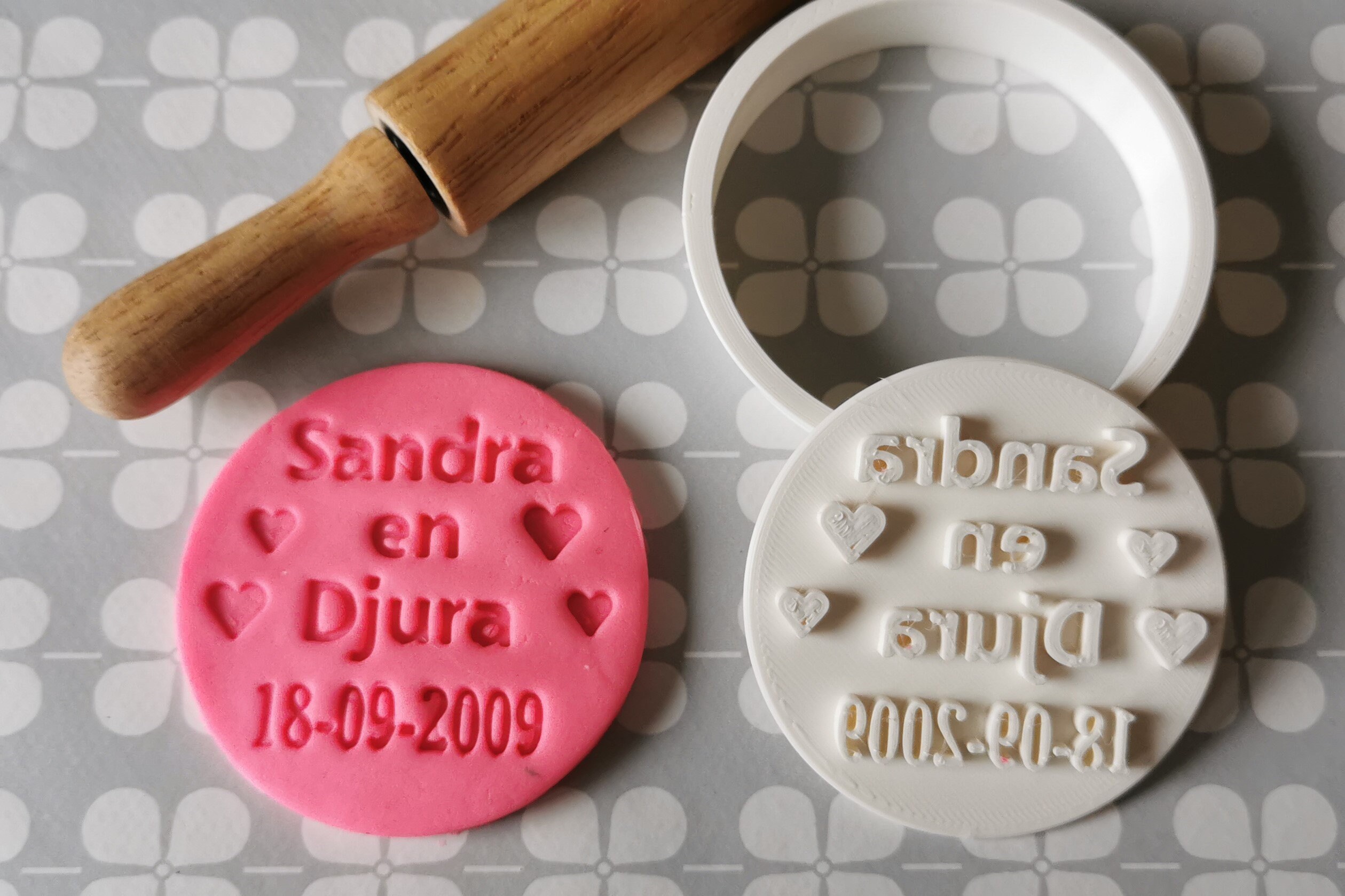 Personalized Cookie Cutter With Names and Wedding Date and Hearts ...